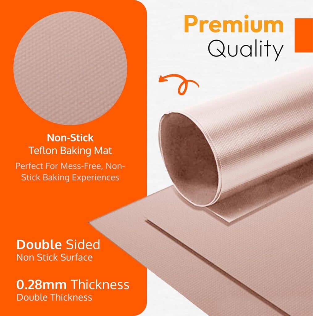 PTFE Teflon Sheet - Reusable Baking Mat and Heat Press