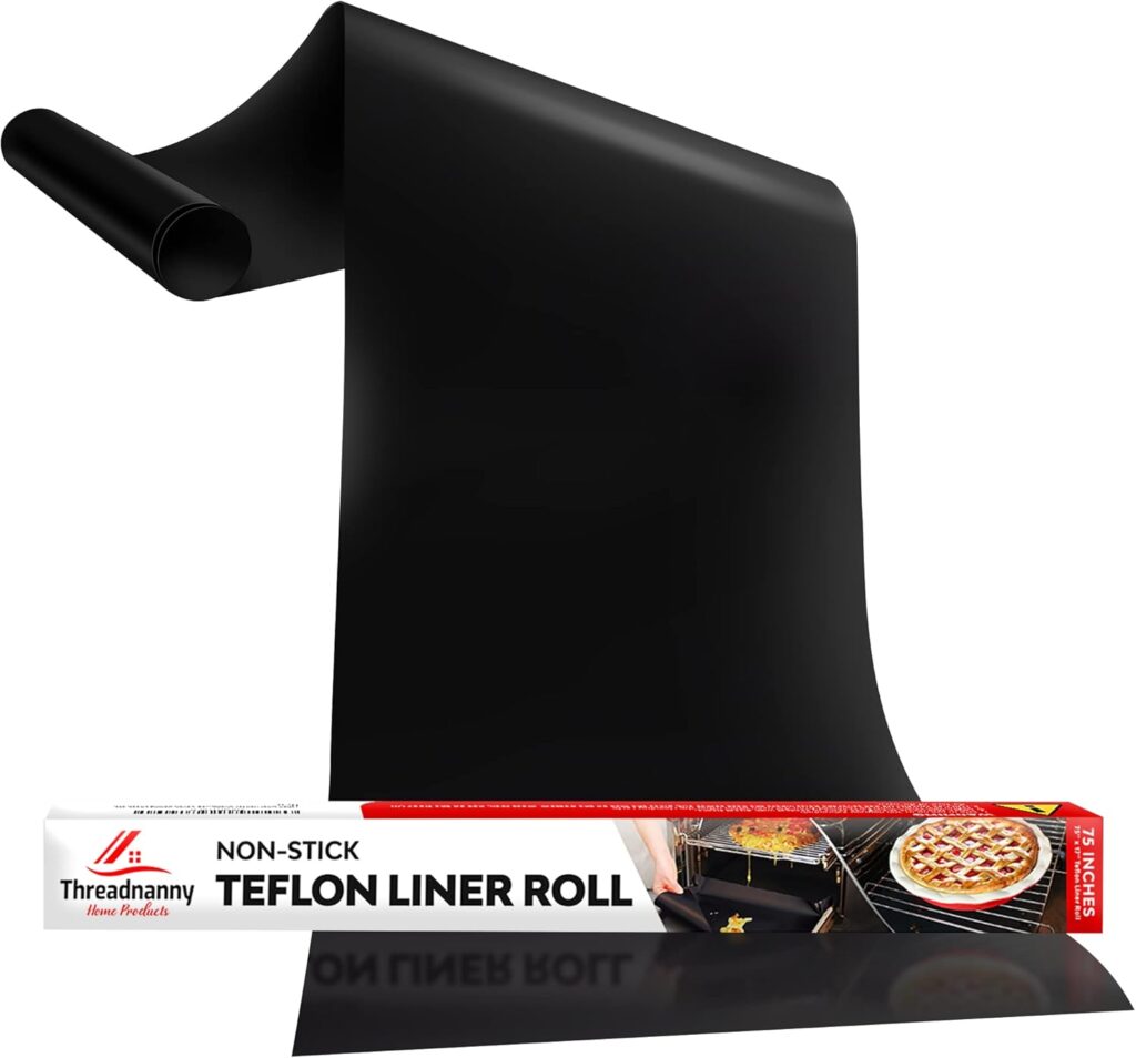Teflon Liner Roll (75” x 17”) Oven Liner Mat Black